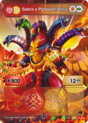 Pyrus Aurelus Sabra x Pyravian Ultra (Shields of Vestroia) - The Bakugan Wiki